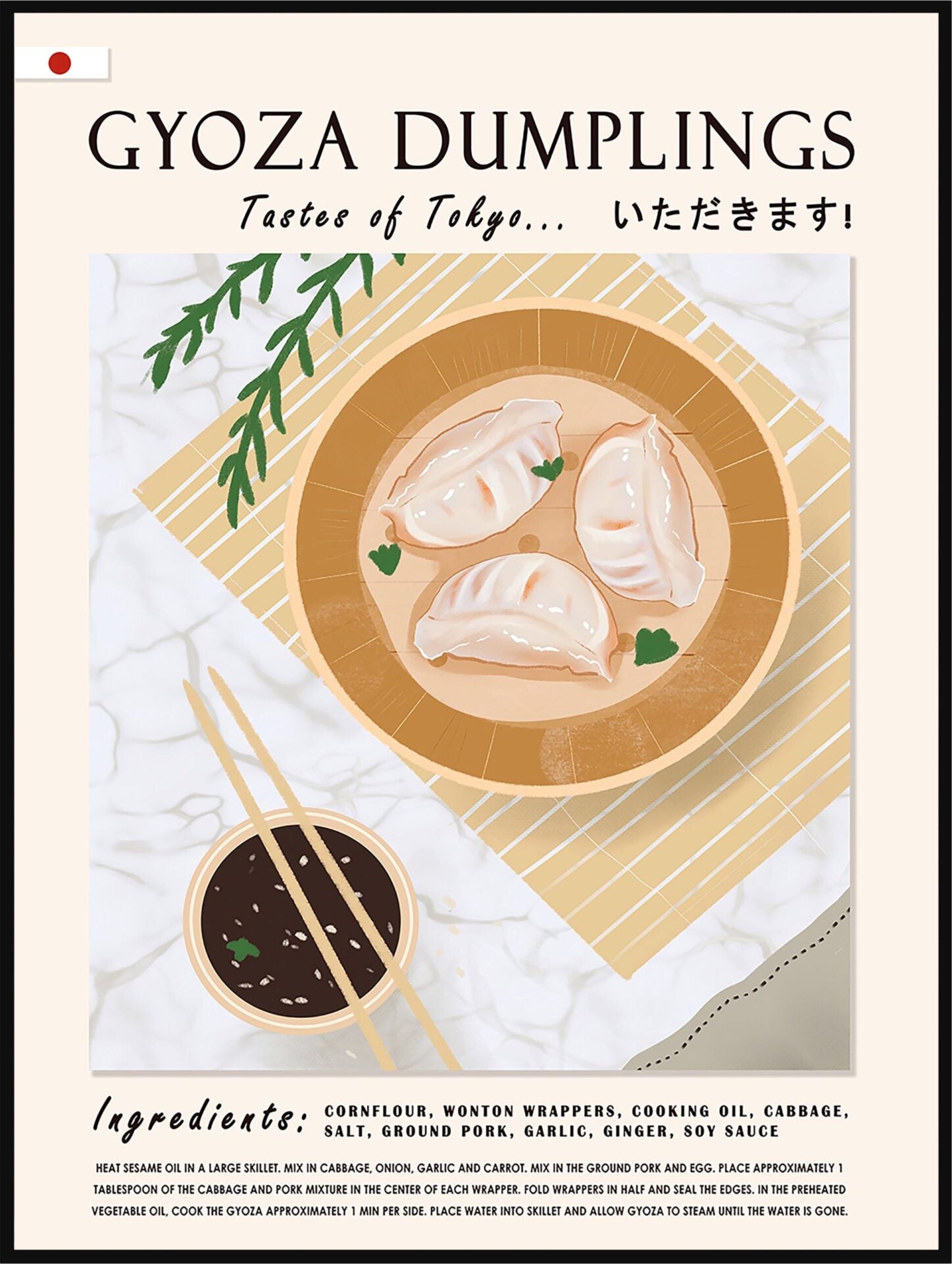 Japanese Dumplings Poster, Japanese Food Print – SAMILA HOME