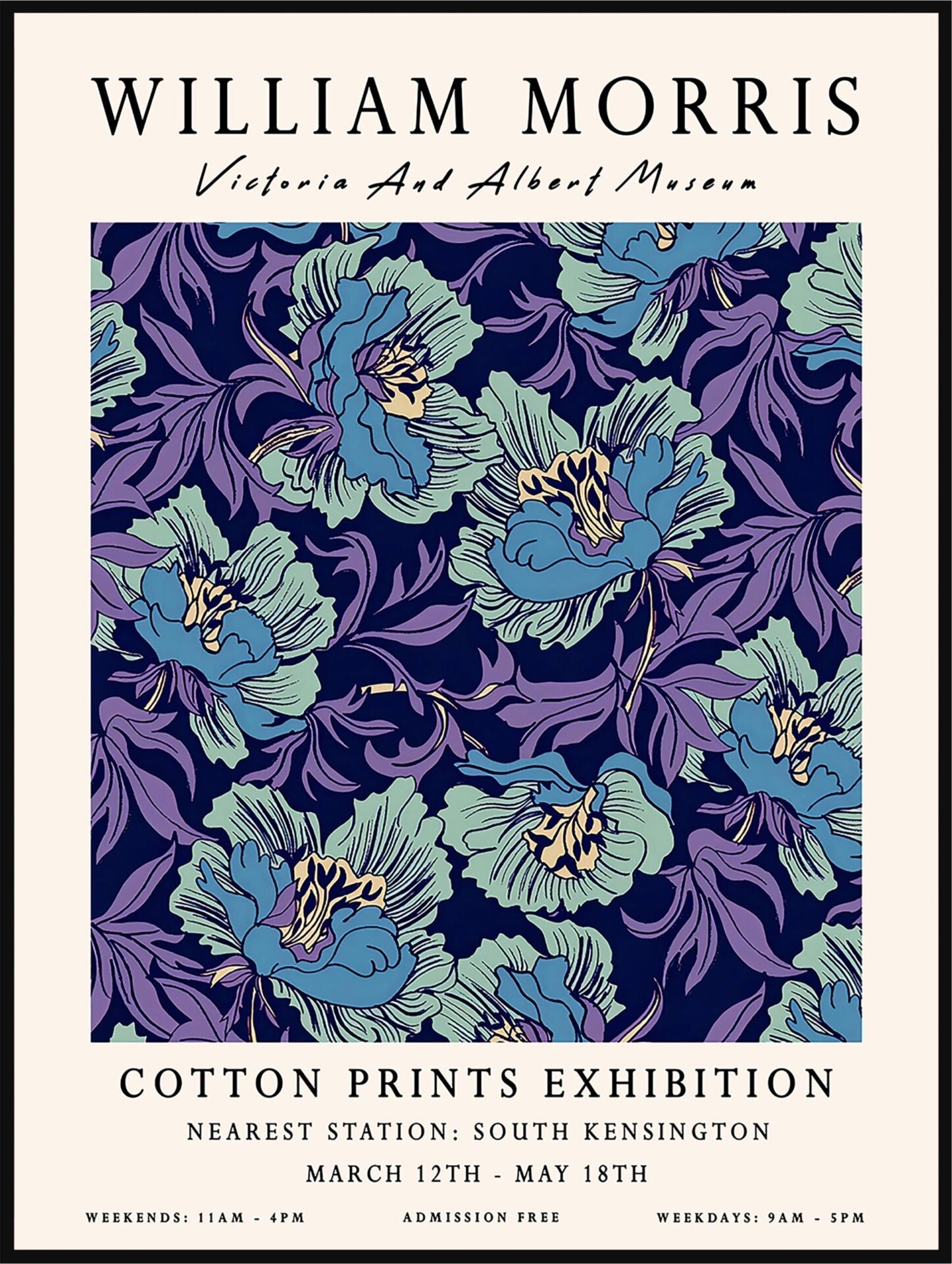 Purple William Morris Exhibition Print, William Morris Poster – SAMILA HOME